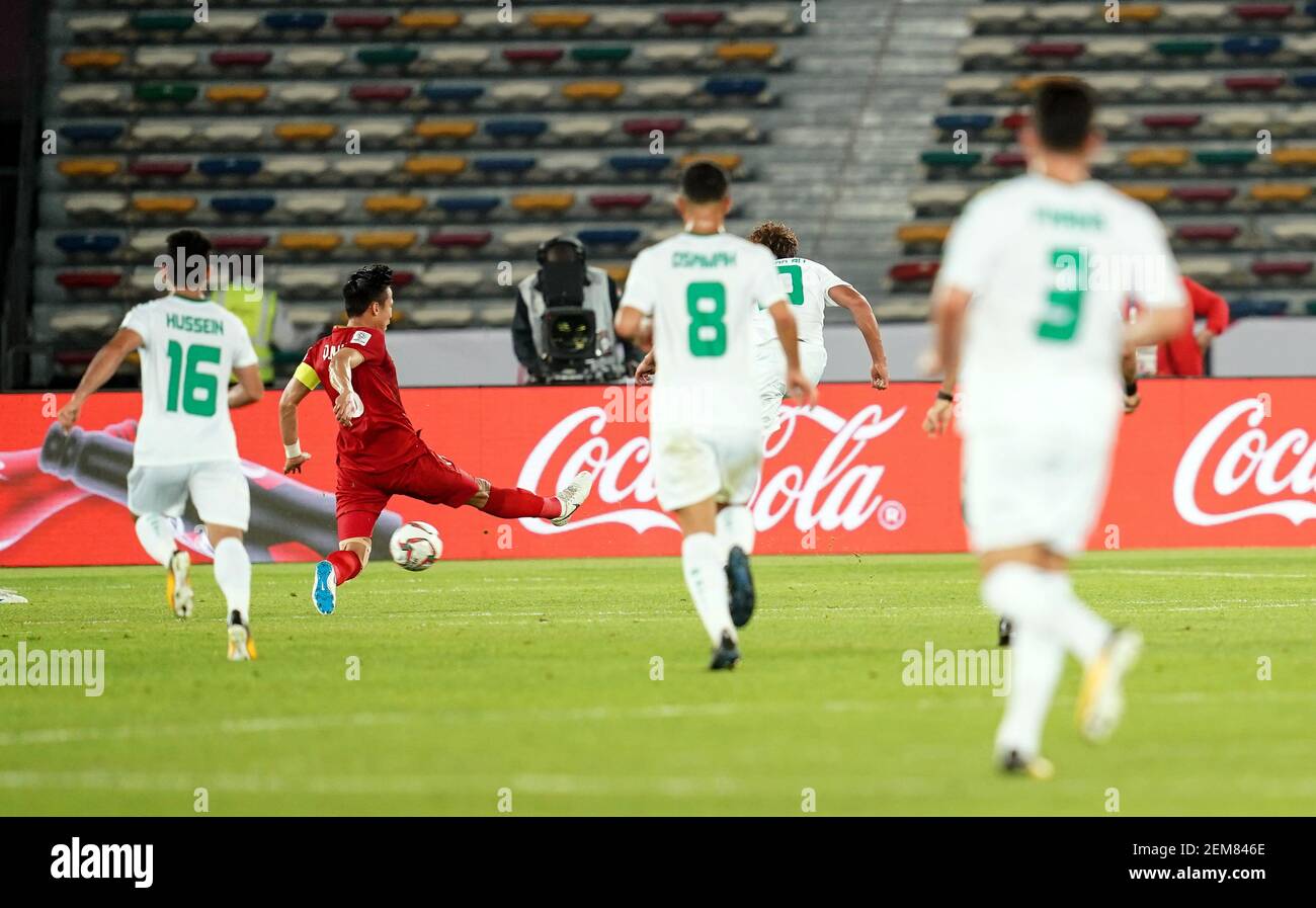 January 8, 2019 : Mohanad Ali of Iraqscoring to 1-1 during Iraq v ...