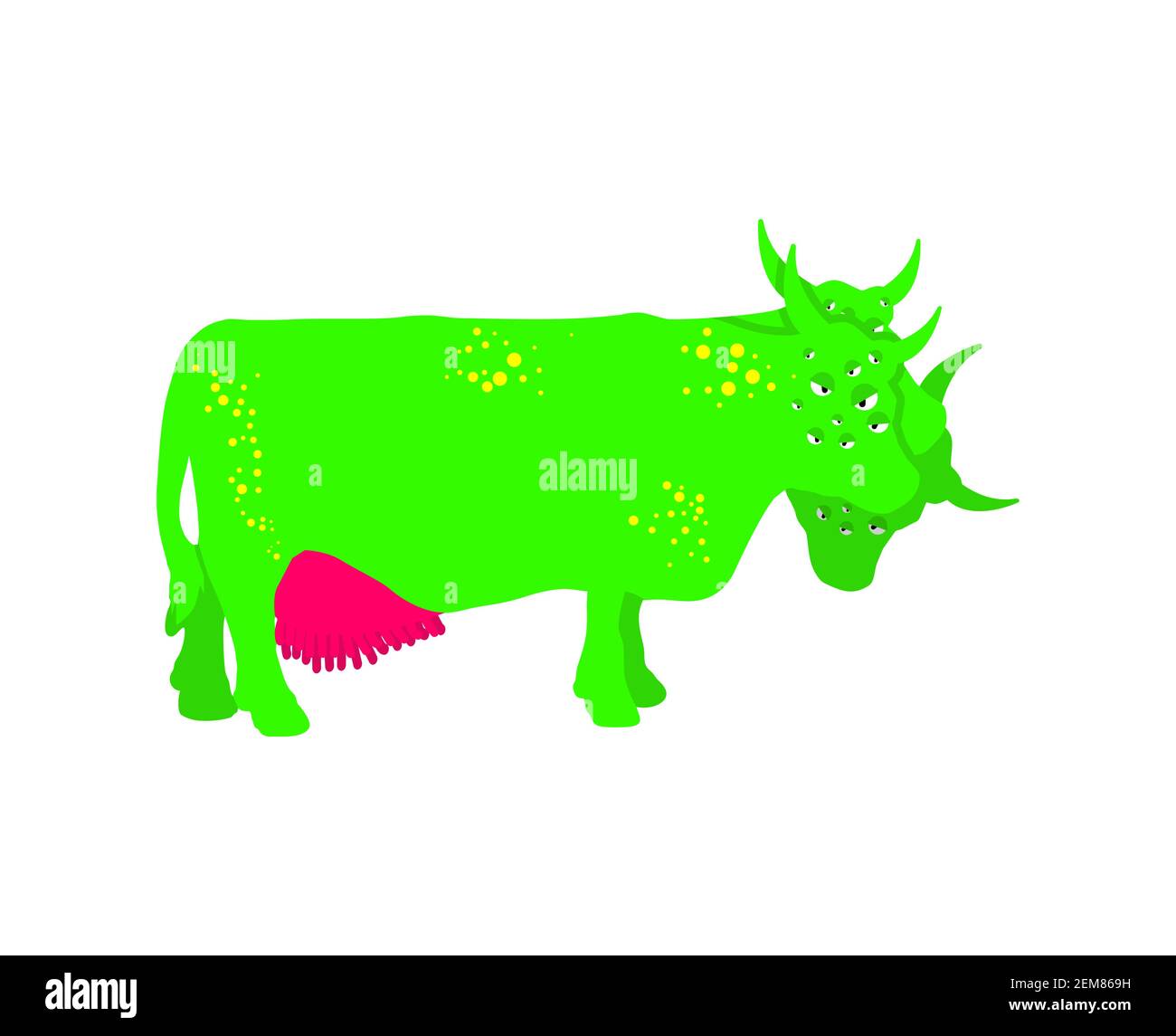 Radioactive cow. Toxic farm animals. vector illustration Stock Vector ...