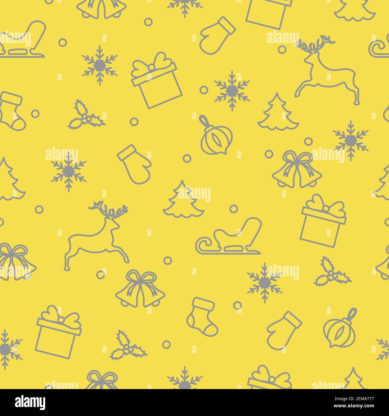 Happy New Year and Christmas seamless pattern. Winter illustration with ...