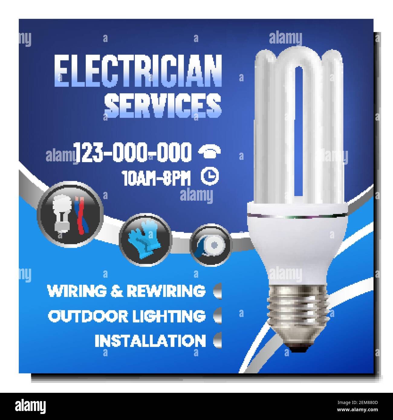 Electrician Services Promotional Banner Vector Stock Vector Image & Art ...