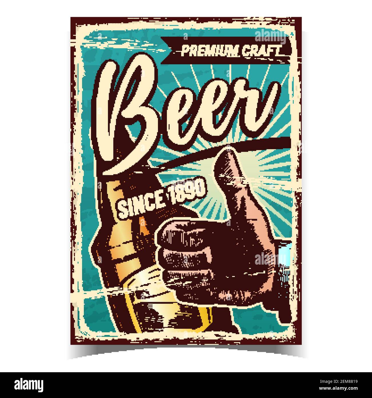 Beer Premium Craft Drink Advertise Banner Vector Stock Vector Image ...