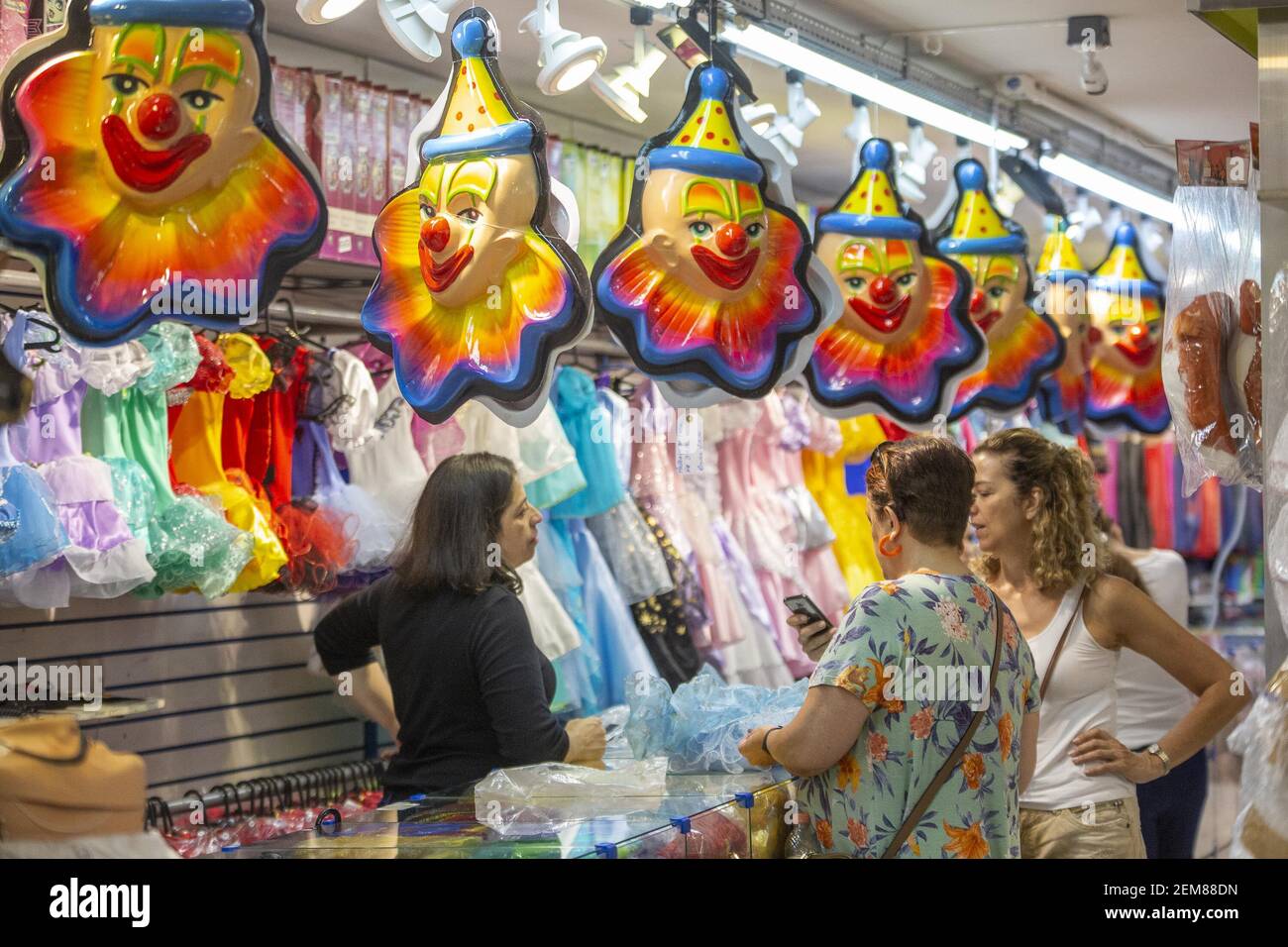 Carnival items on sale in some stores in the region of 25 de Marco ...