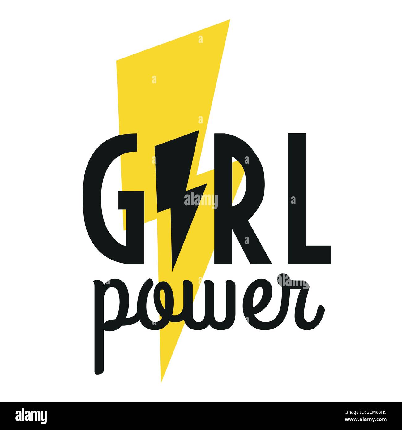 Girl power. Motivational phrase. Feminist quote. Vector illustration ...