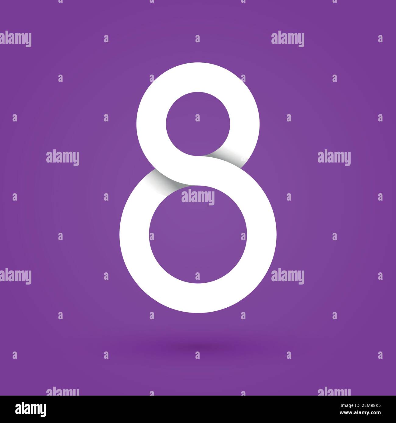 Number eight. International Women's Day. 8 March. Flat design, vector ...