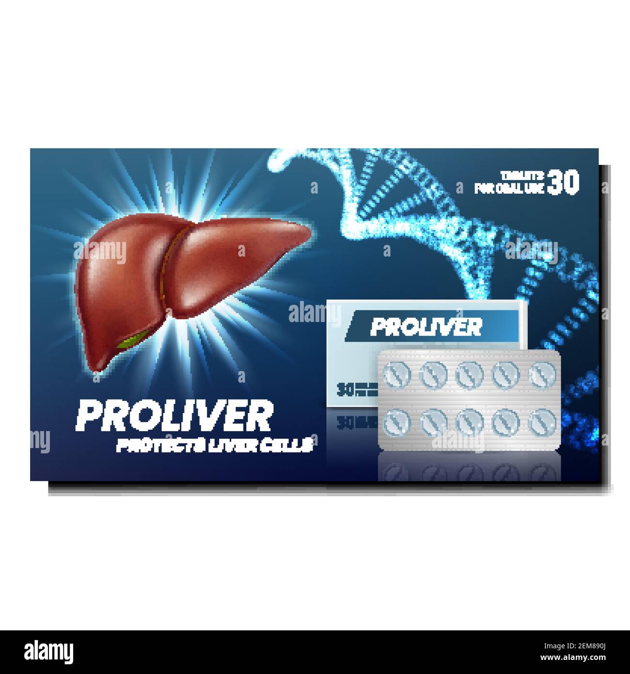 liver Protect Liver Cells Promo Banner Vector Stock Vector Image & Art ...
