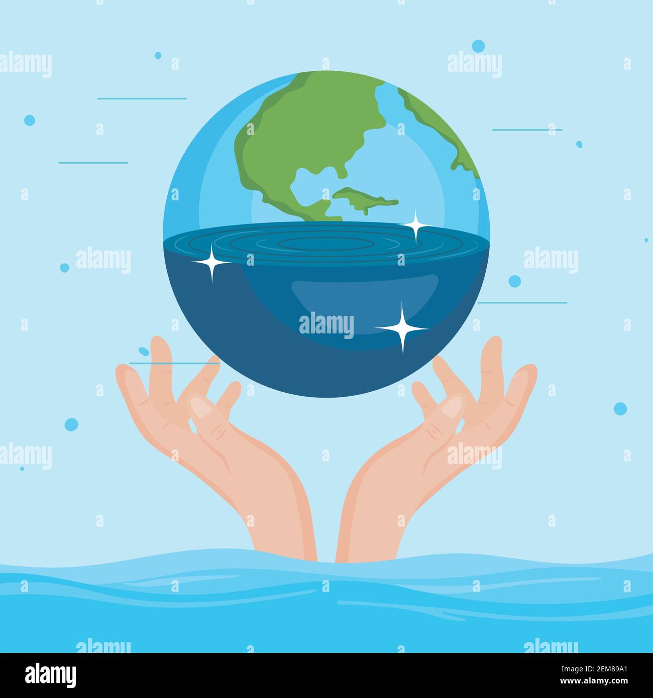 Water day with world over hands design, Environment save nature and ...