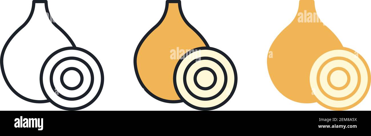Onion icon. Linear color icon, contour, shape, outline isolated on ...