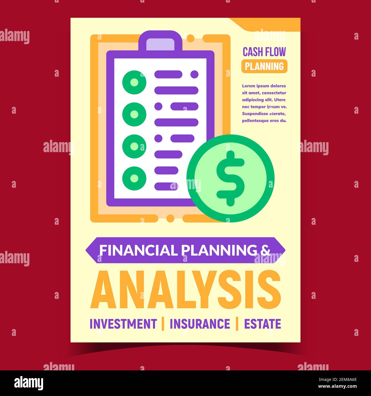 Finance Planning And Analysis Promo Poster Vector Stock Vector Image ...