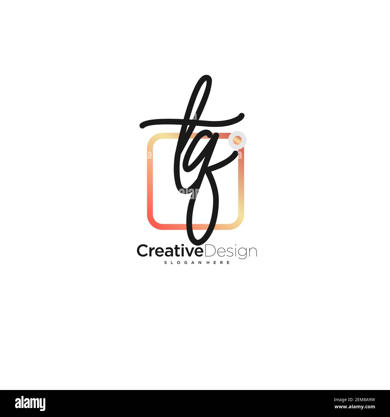 TQ Initial Letter handwriting logo hand drawn colorful box vector, logo ...