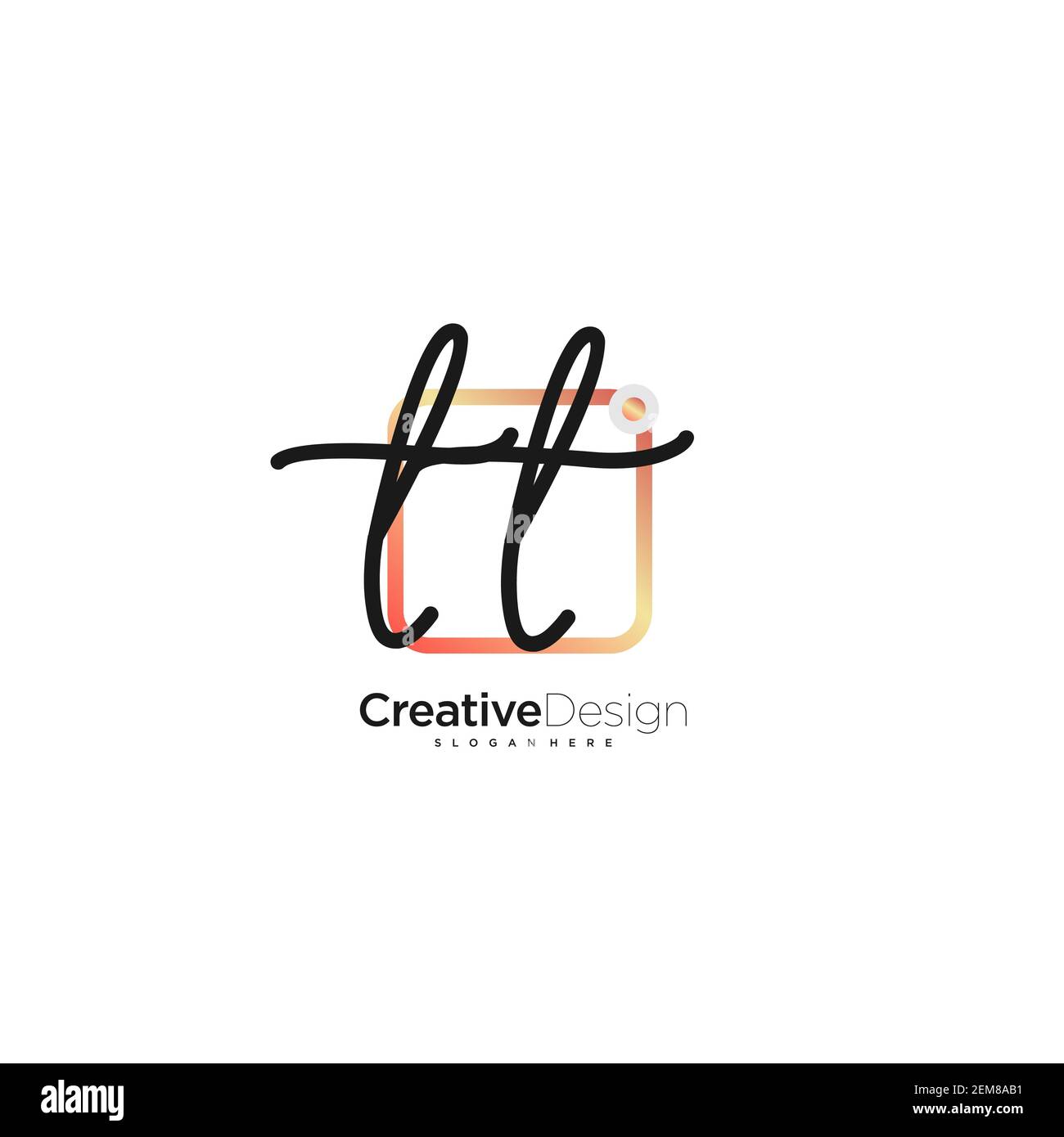 TT Initial Letter handwriting logo hand drawn colorful box vector, logo ...