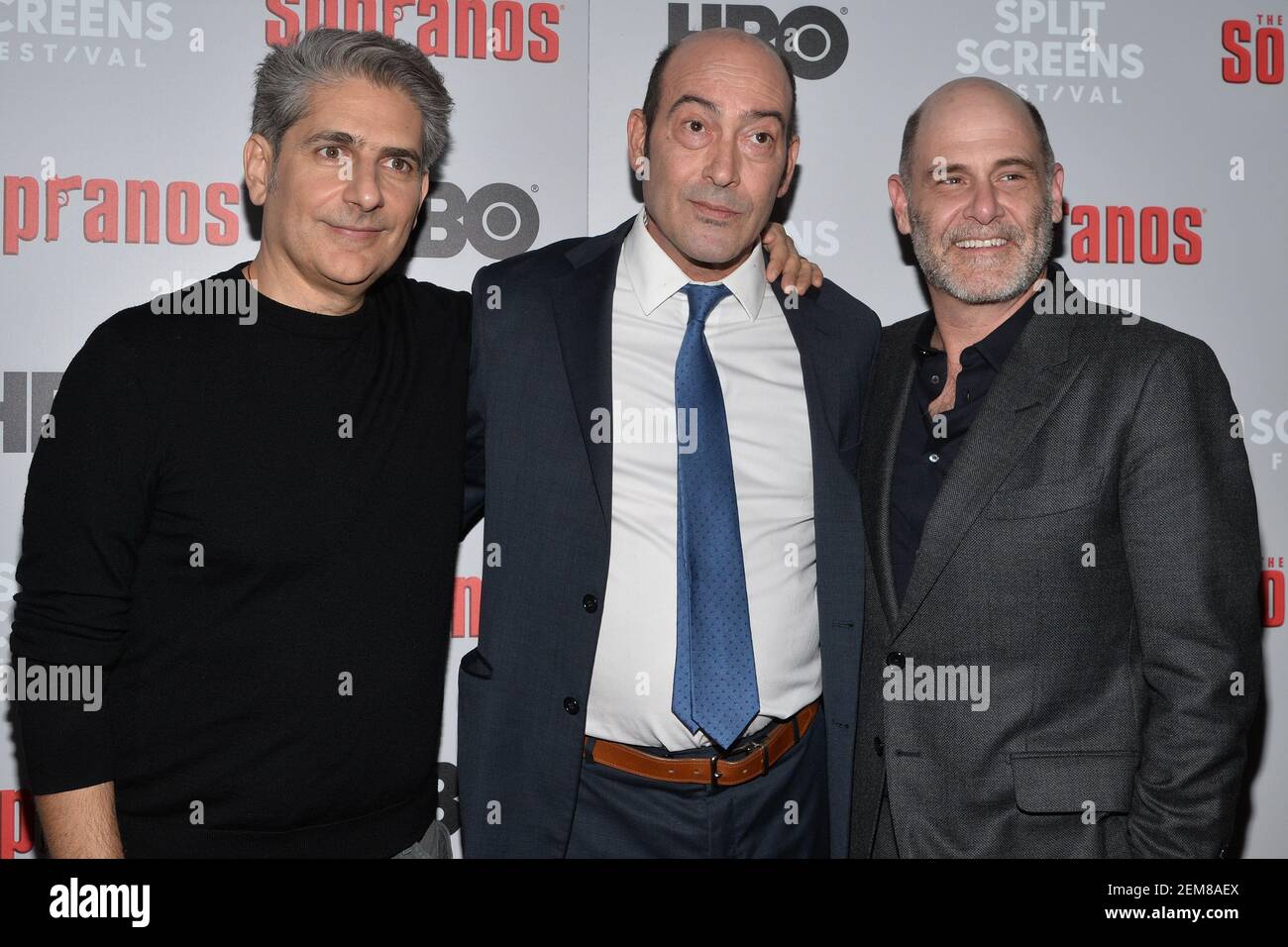 (L-R) Michael Imperiioli, John Ventimiglia and Executive Producer/writer Matthew Weiner attend ...