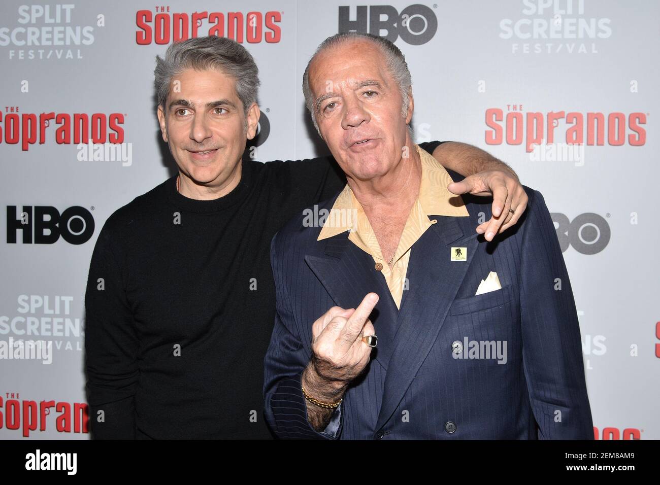 (L-R) Actors Micheal Imperioli and Tony Sirico attend The Sopranos 20th Anniversary Red carpet ...