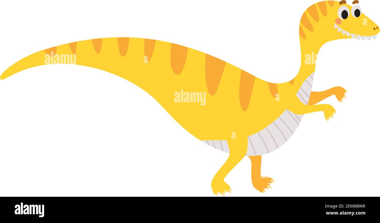 kids illustration of a yellow dinosaur Stock Vector Image & Art - Alamy