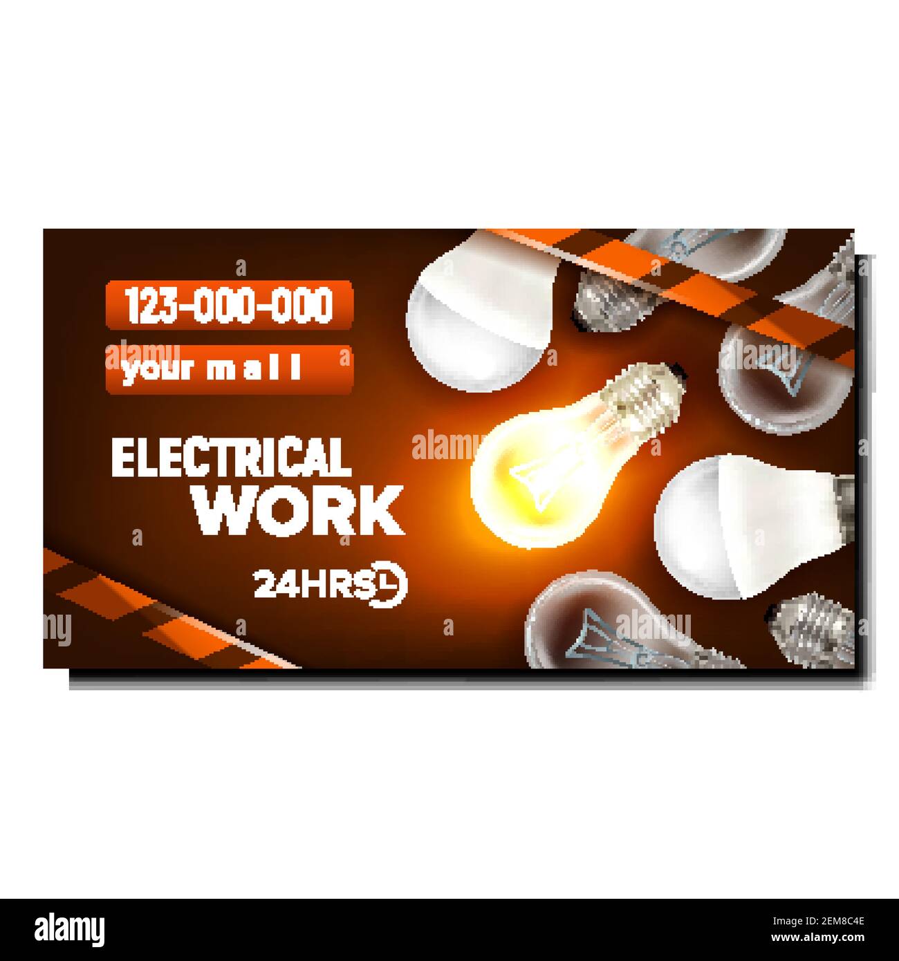Electrical Work Service Promotional Poster Vector Stock Vector Image ...