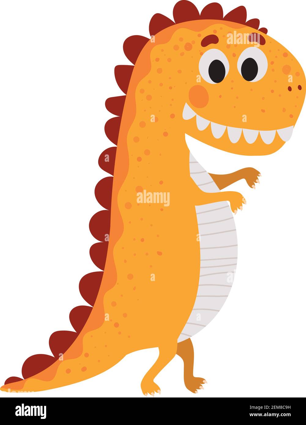 kids illustration of a orange dinosaur Stock Vector Image & Art - Alamy