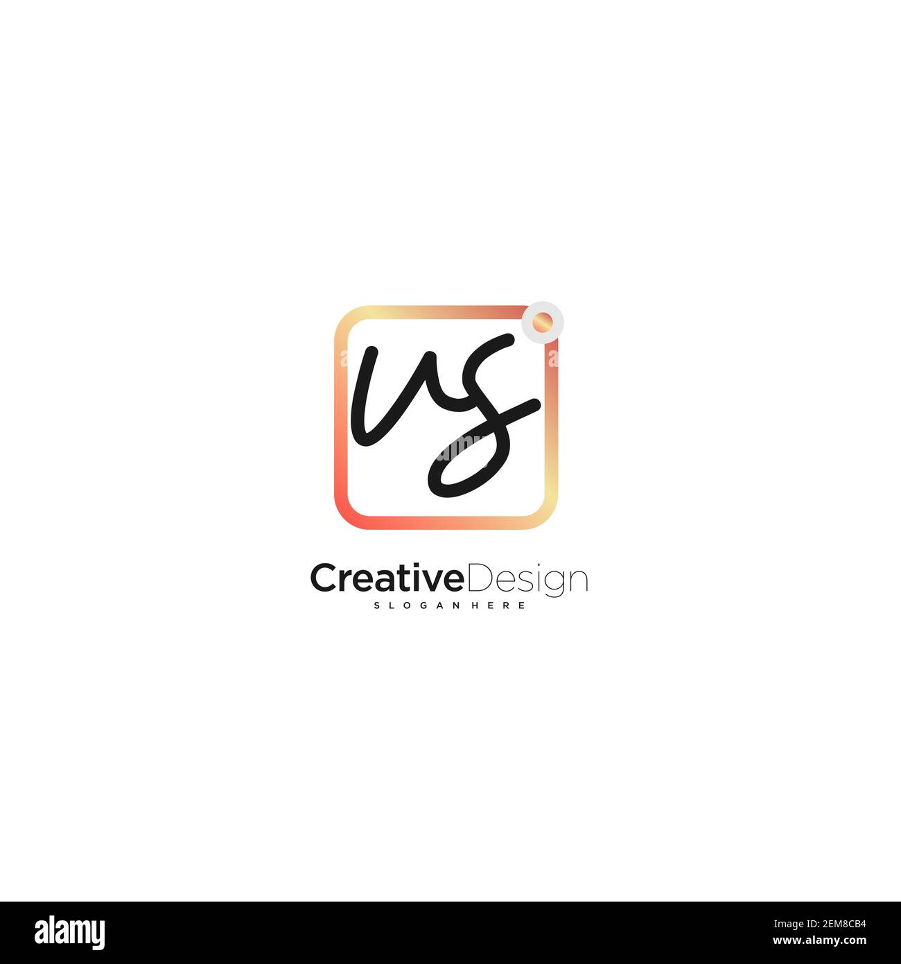 VS Initial Letter handwriting logo hand drawn colorful box vector, logo ...