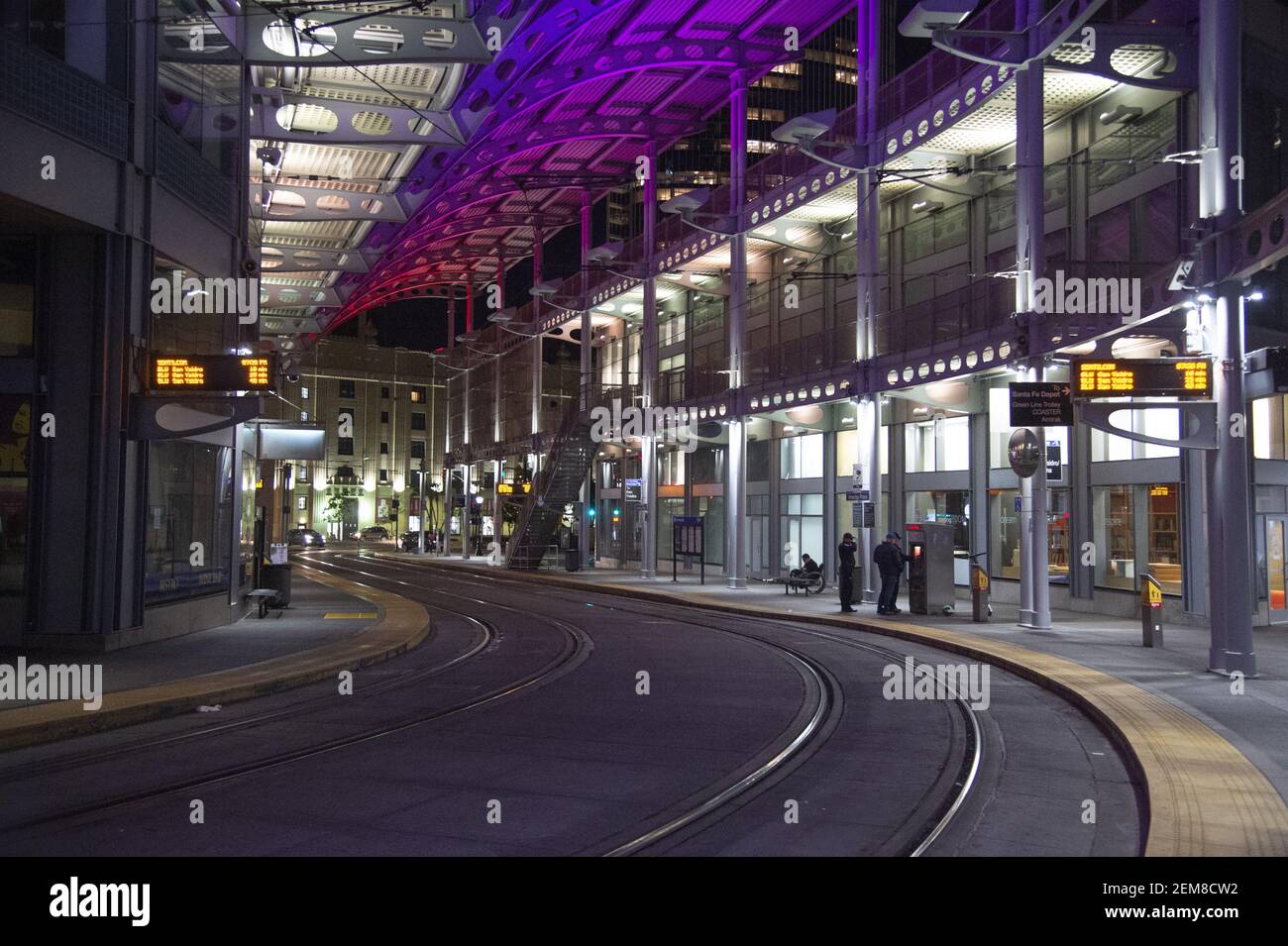 Santa Fe Train Station and light rail station, Downtown San Diego, CA ...