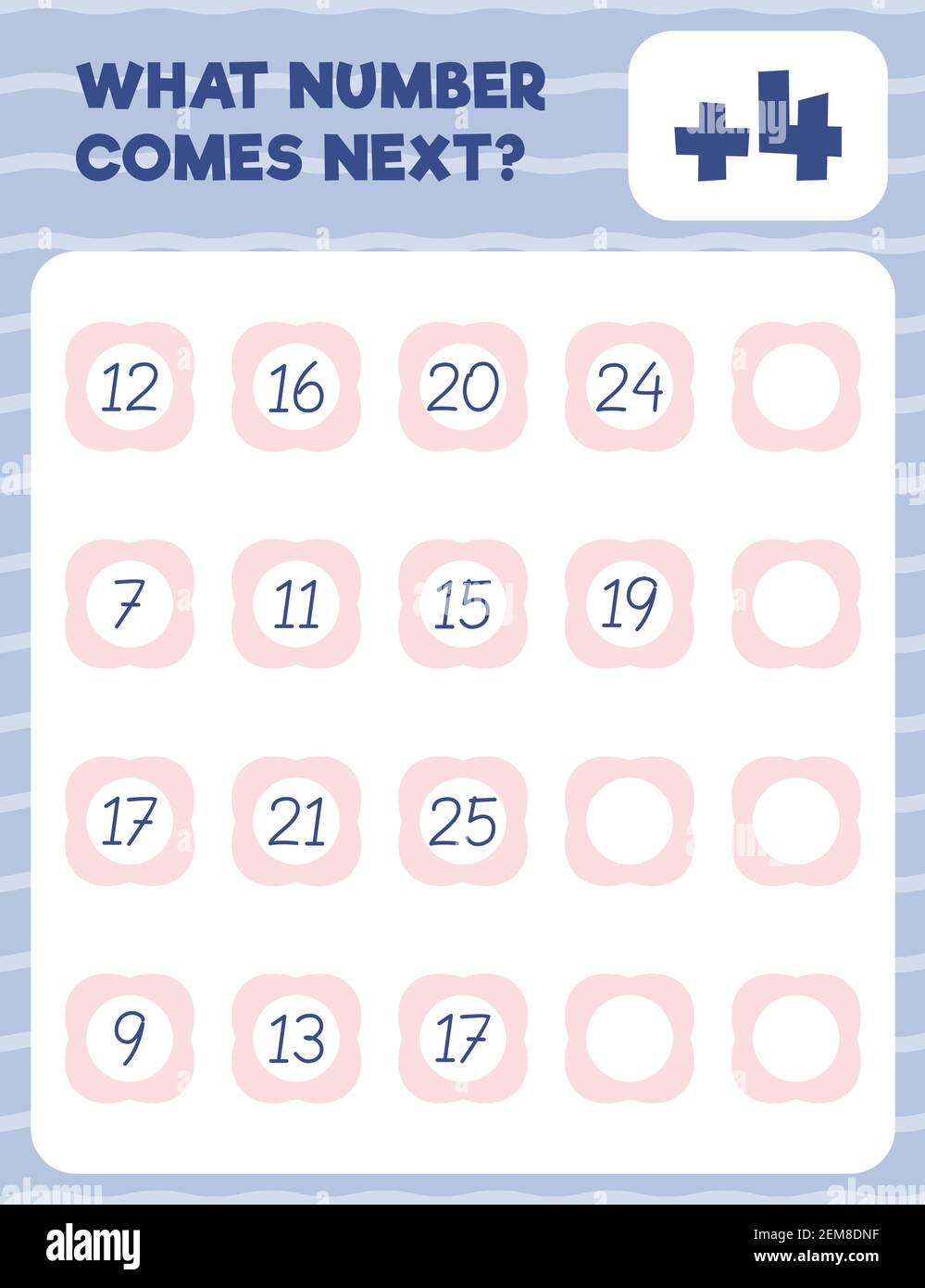 Math worksheet practice print page. What number comes next? Count and ...