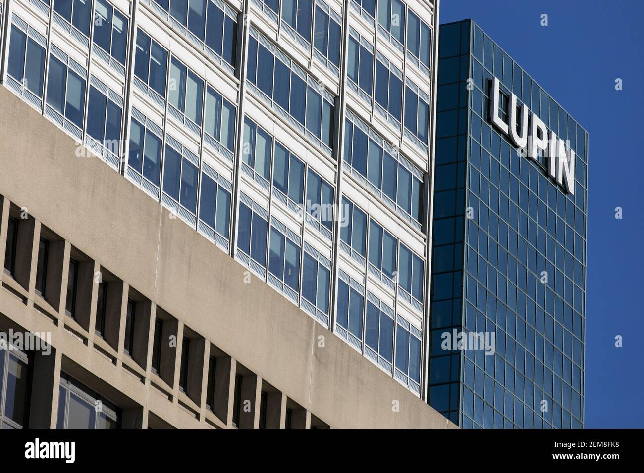 A logo sign outside of a facility occupied by Lupin Pharmaceuticals in ...