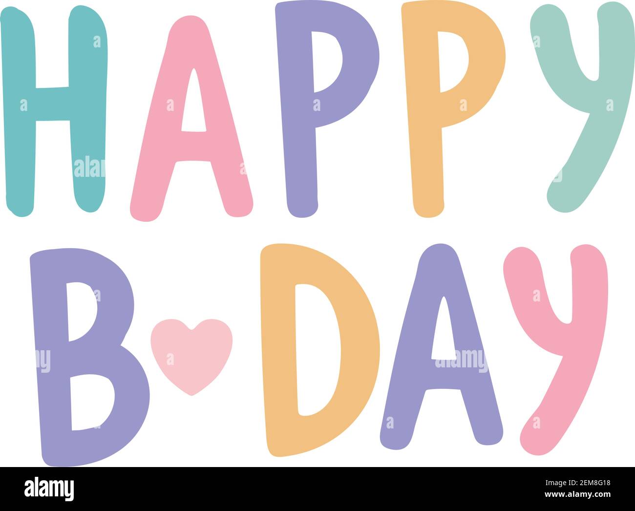 happy birthday lettering with different colors Stock Vector Image & Art ...