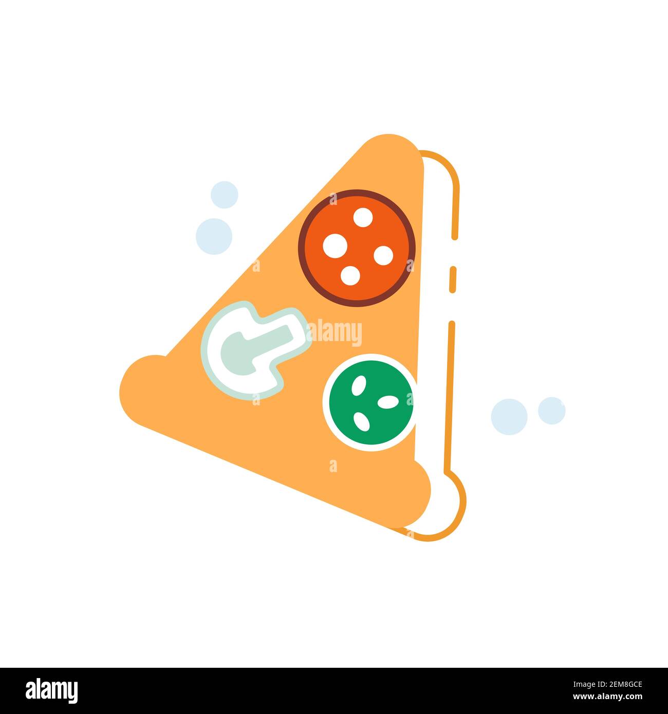 Slice of pizza with outline contour shadow simple vector Stock Vector ...