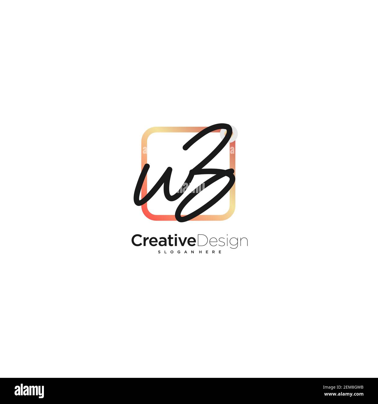 Initial Letter handwriting logo hand drawn colorful box vector, logo ...