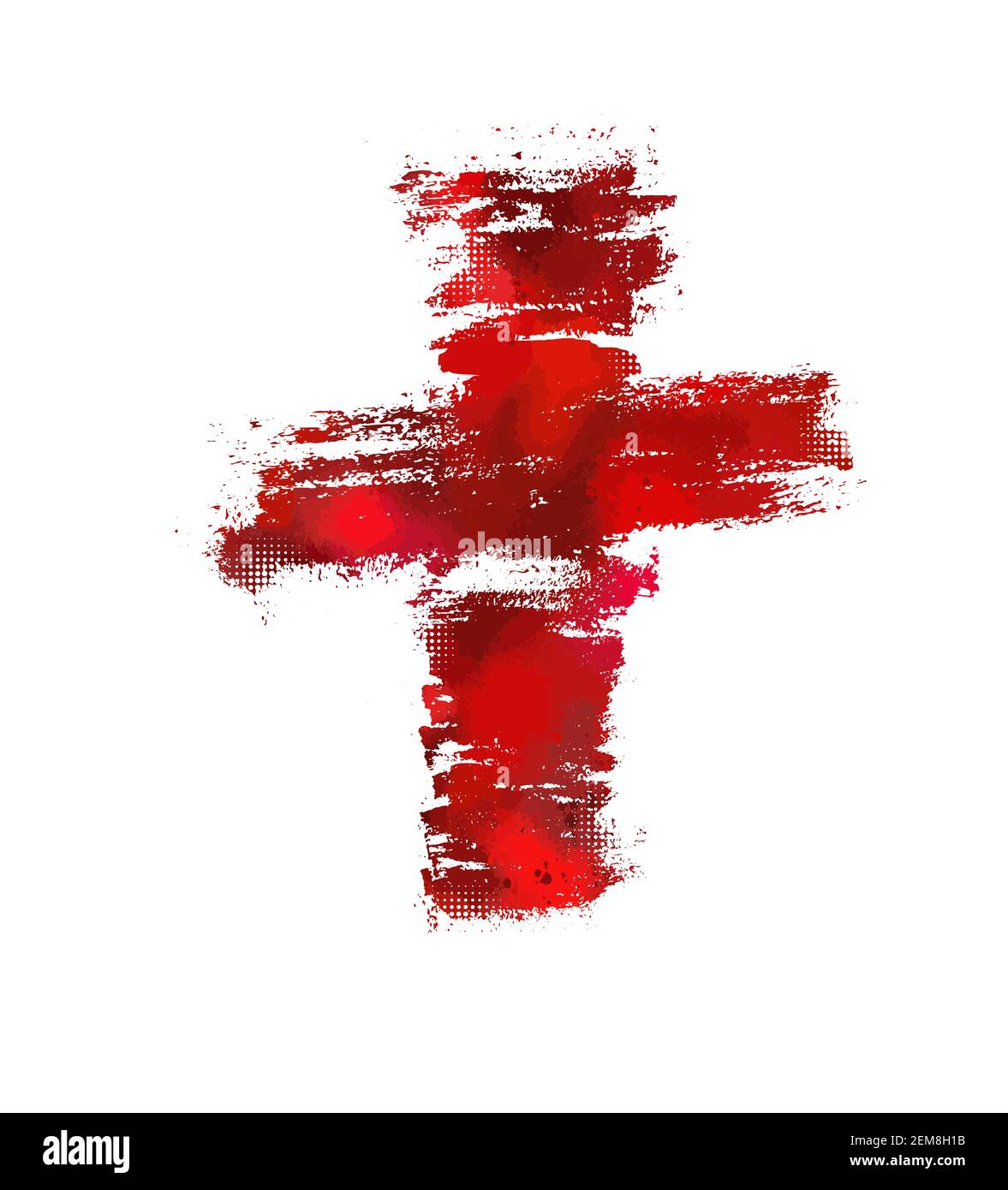 Bloody cross. Cross made of drops of paint. Vector illustration Stock ...
