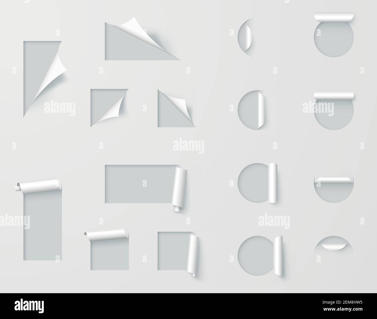 Paper Cut Out Labels Pealed Back Template Stock Vector Image & Art - Alamy