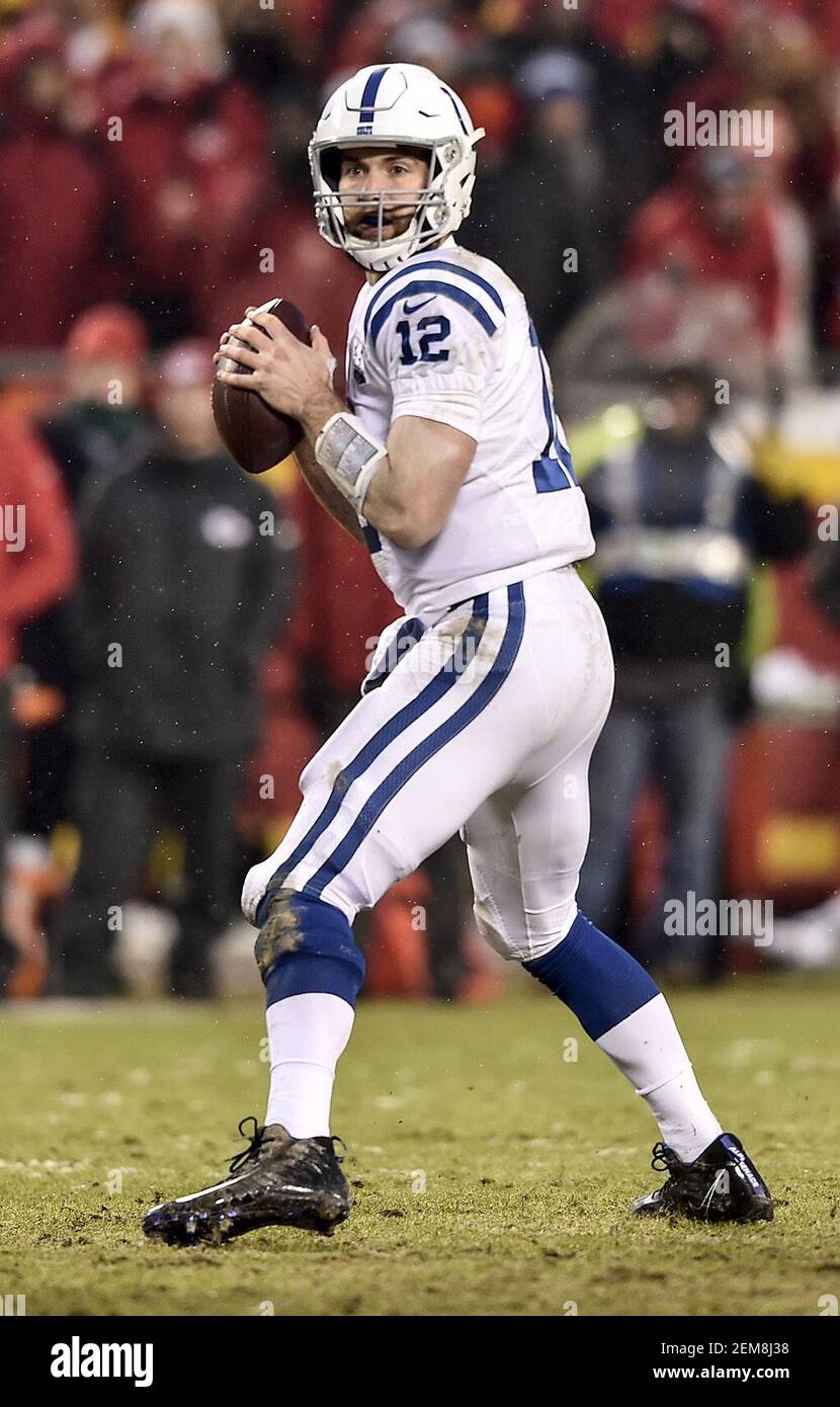 Indianapolis Colts quarterback Andrew Luck looks for a receiver down ...
