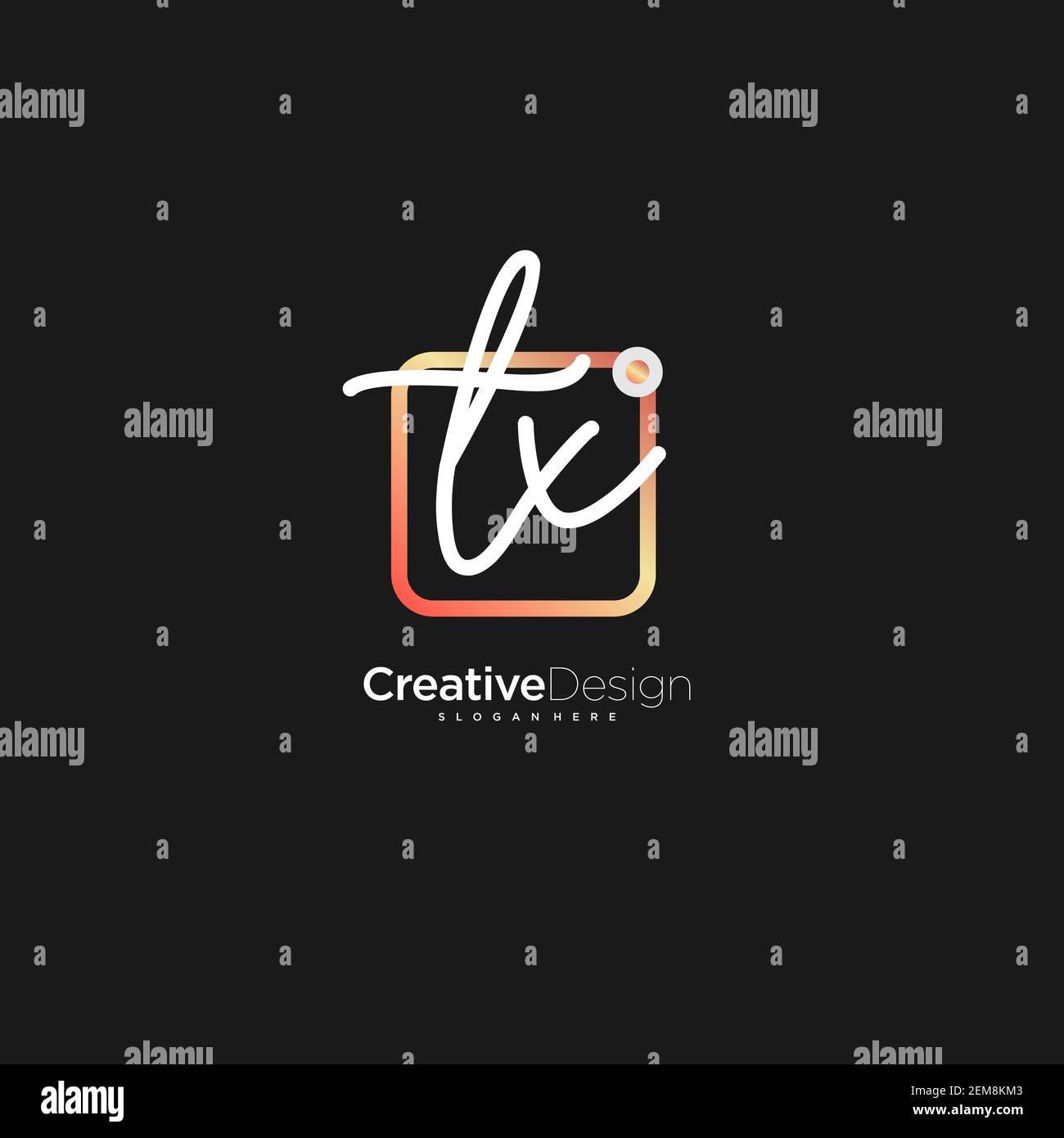 TX Initial Letter handwriting logo hand drawn colorful box vector, logo ...