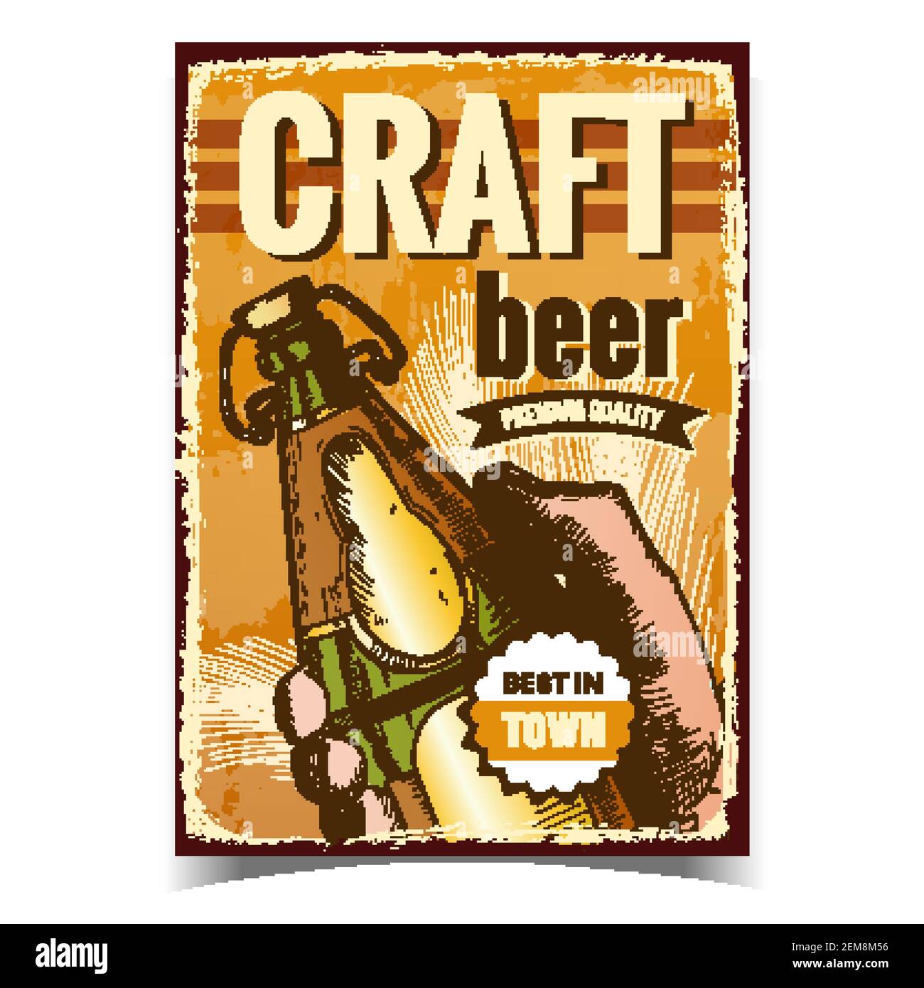 Craft Beer Creative Advertising Poster Vector Stock Vector Image & Art ...