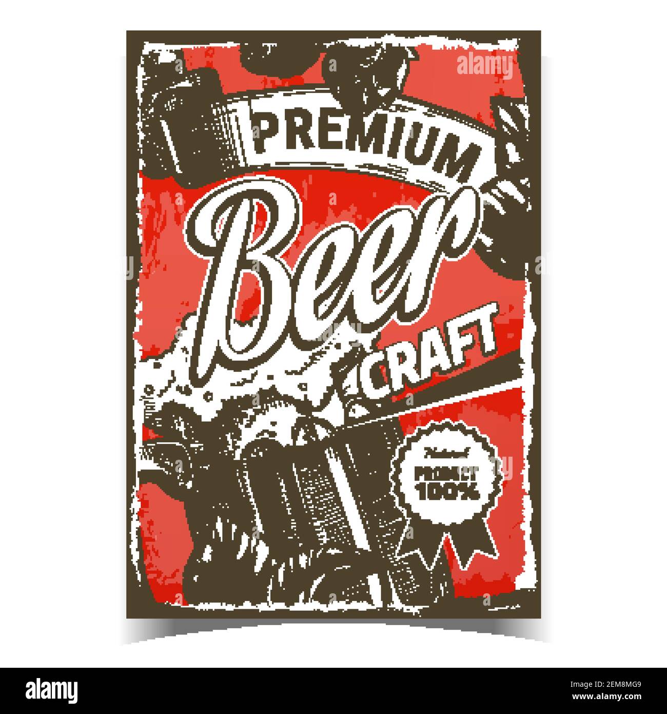 Beer Craft Drink Creative Advertise Poster Vector Stock Vector Image ...