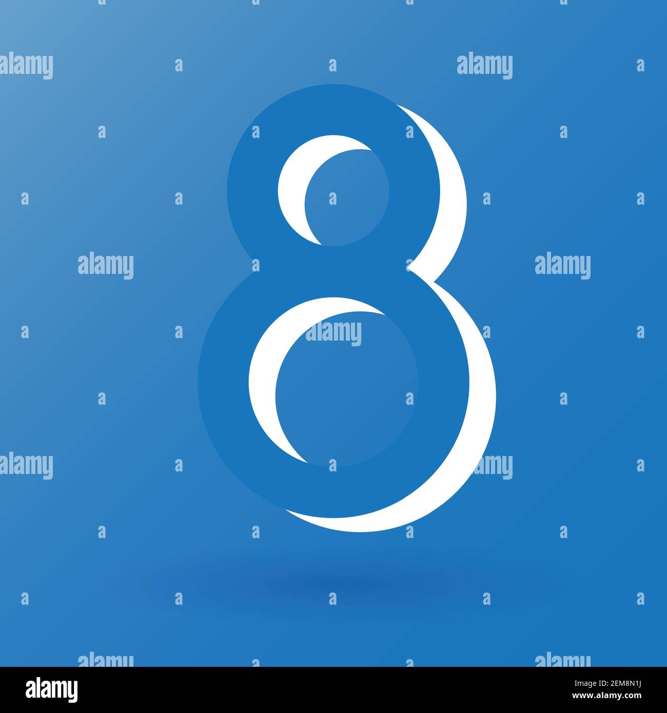 Number eight. International Women's Day. 8 March. Flat design, vector ...