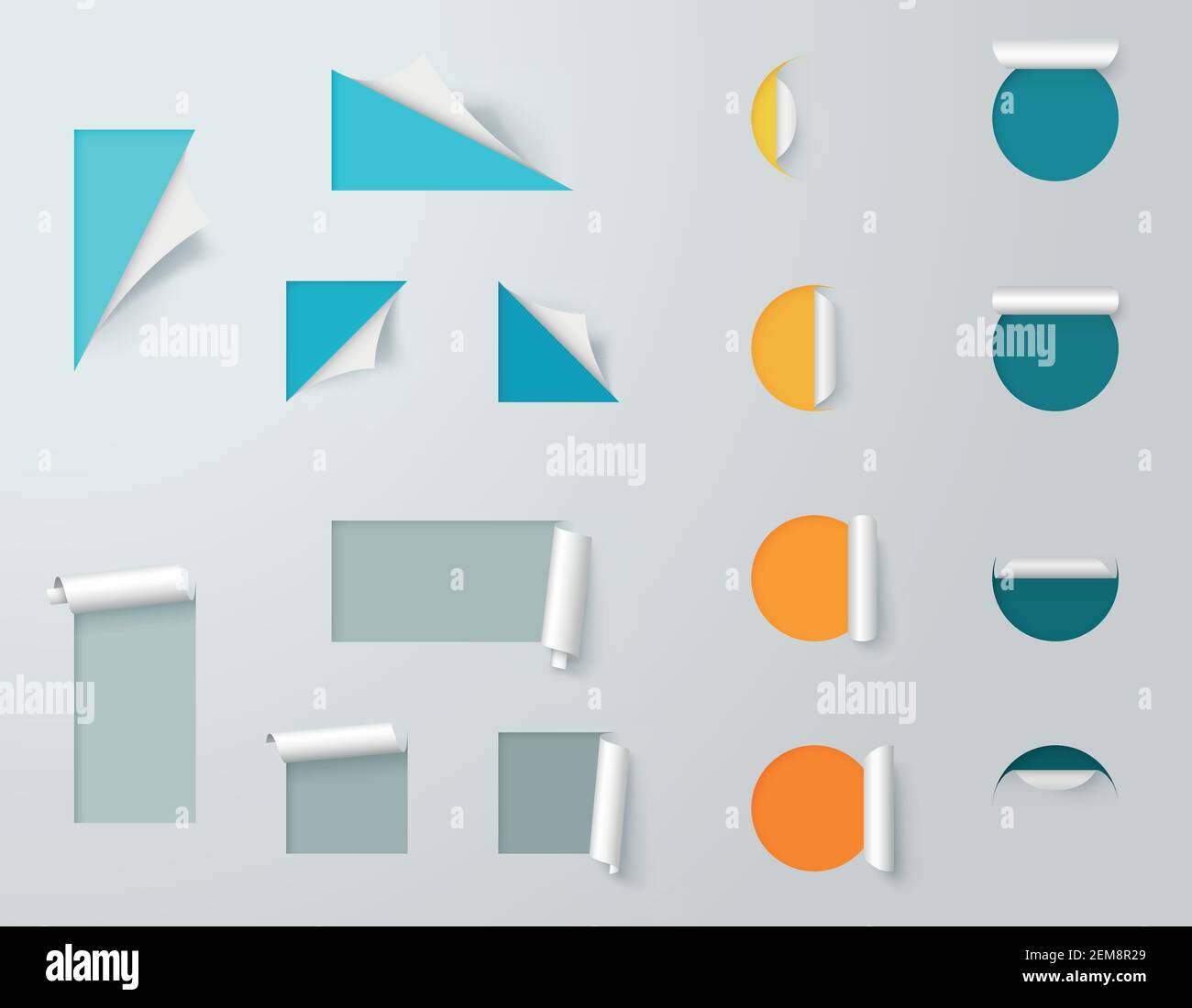 Paper Cut Out Labels Pealed Back Template 2 Stock Vector Image & Art ...