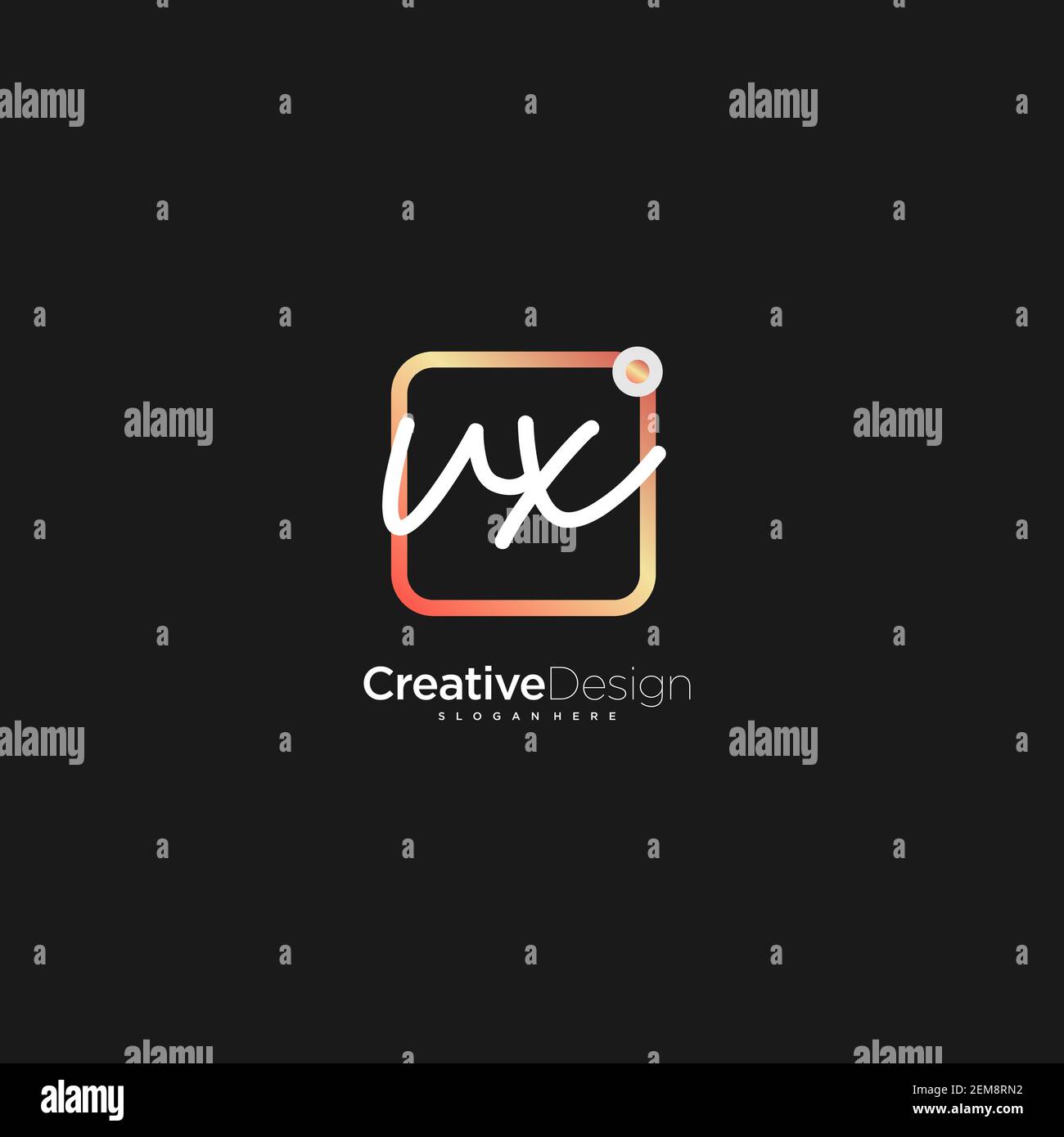 VX Initial Letter handwriting logo hand drawn colorful box vector, logo ...