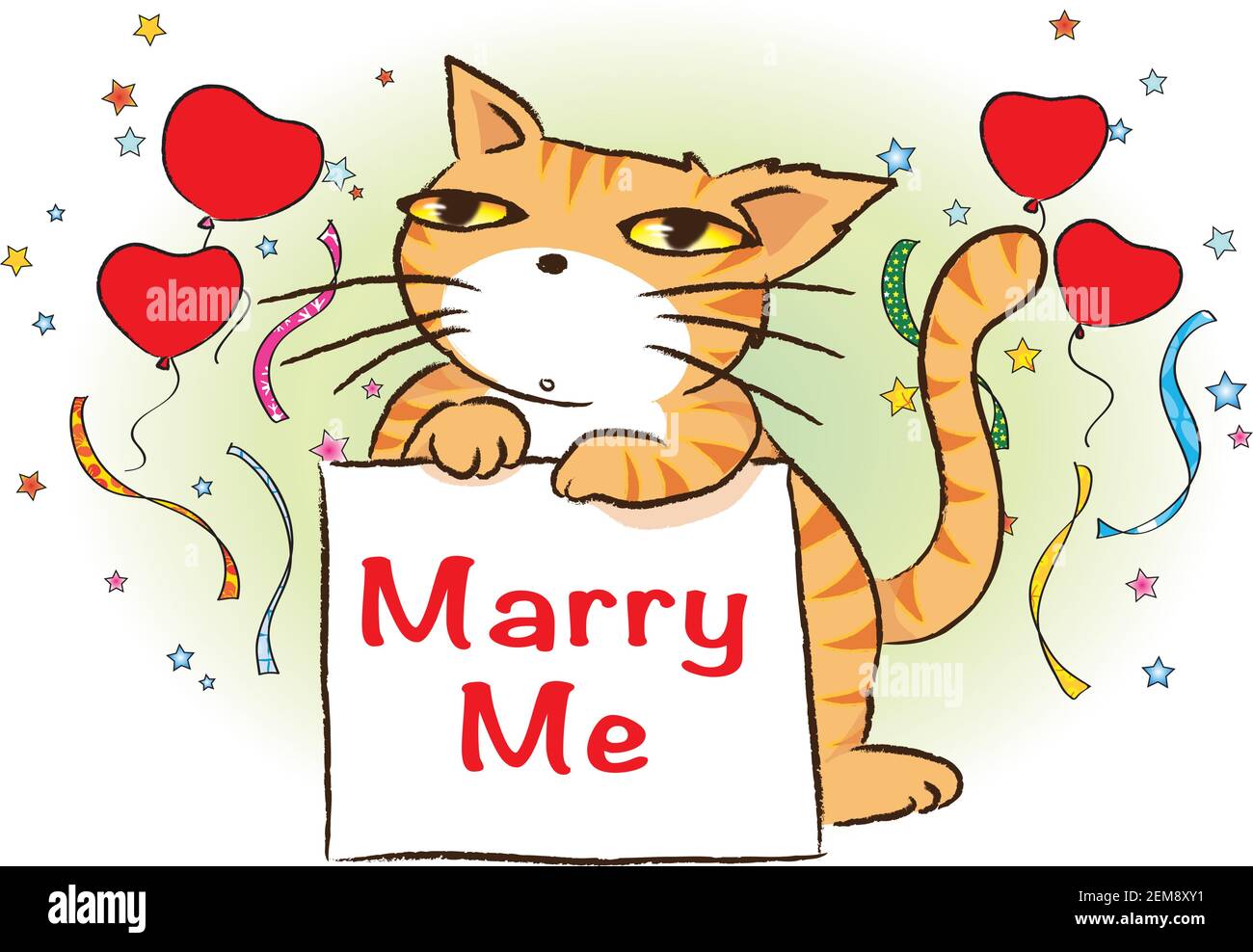 vector cartoon cat say marry me Stock Vector Image & Art - Alamy