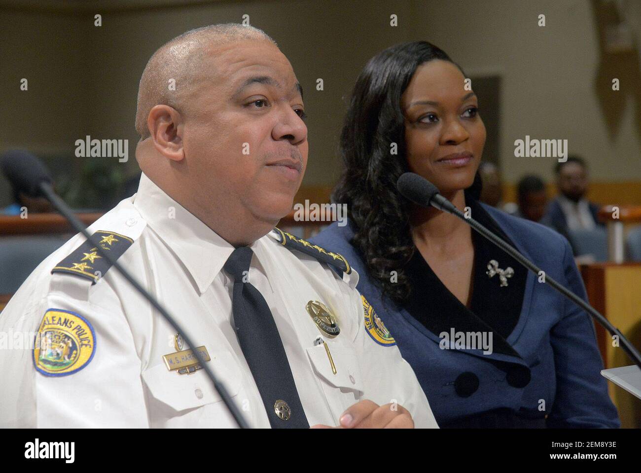 New Orleans police superintendent Michael Harrison attends a New ...