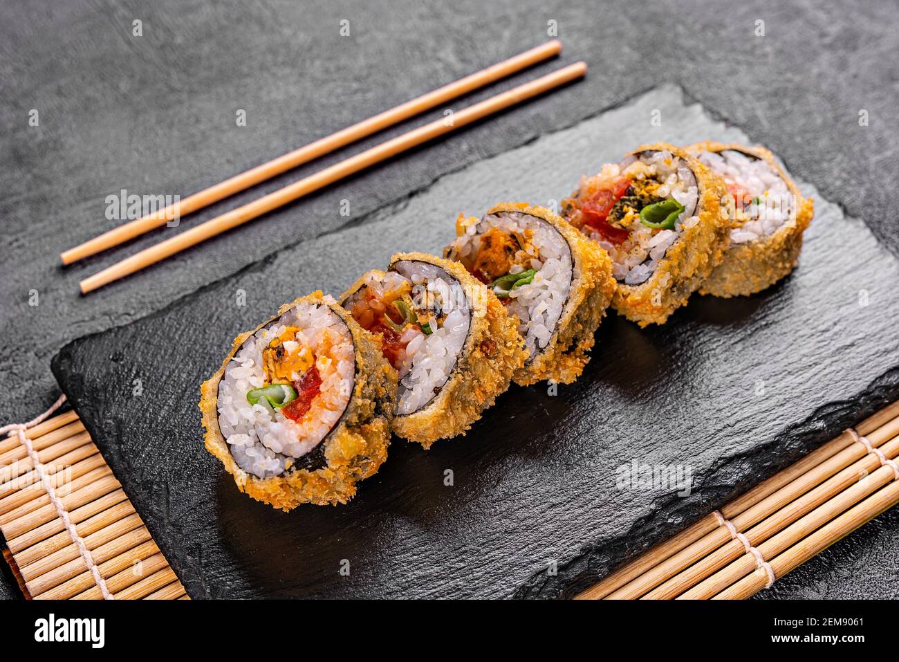 baked sushi rolls with tuna Stock Photo - Alamy