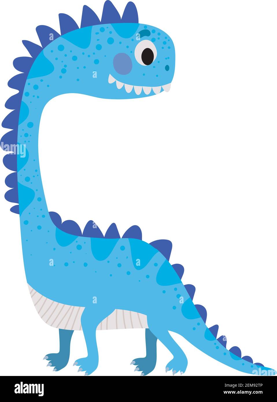 kids illustration of a blue dinosaur Stock Vector Image & Art - Alamy