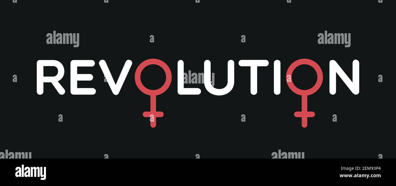 Concept of feminism. Revolution with female gender symbols. Flat design ...
