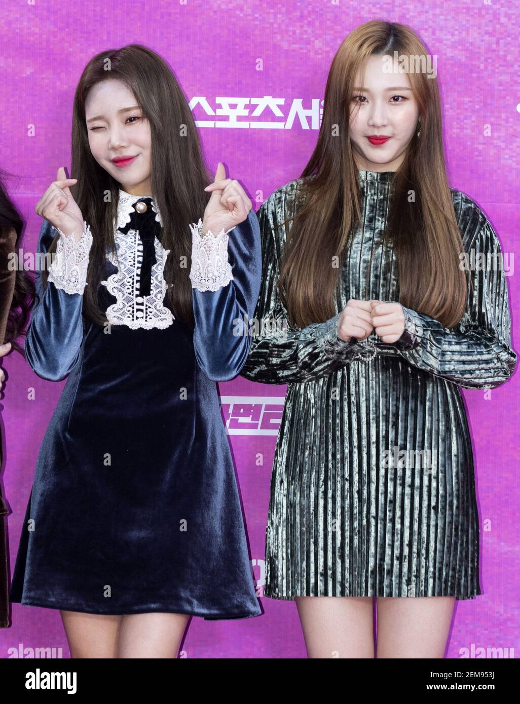 South Korean K-Pop girl group Momoland, attend a photo call for the ...