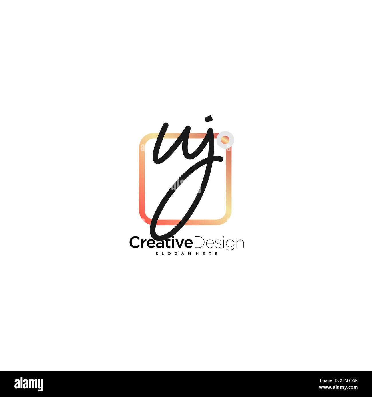 Initial Letter handwriting logo hand drawn colorful box vector, logo ...