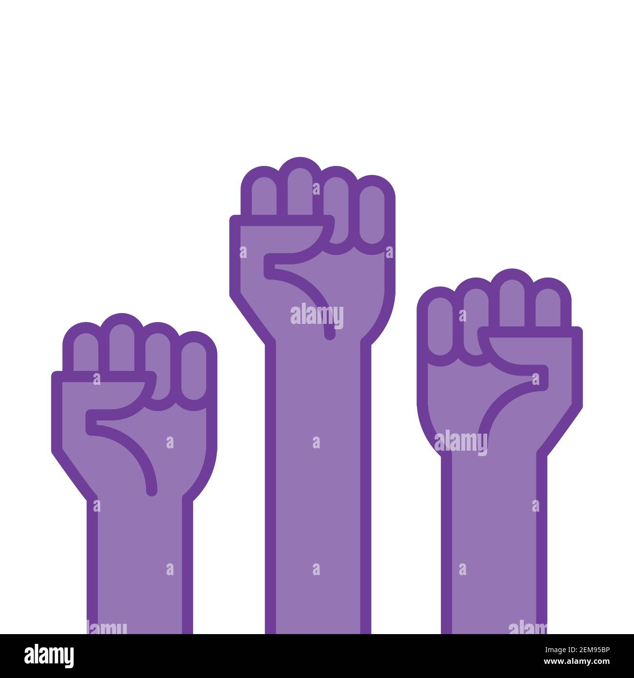 Fists hands up vector illustration. Concept of unity, revolution, fight ...