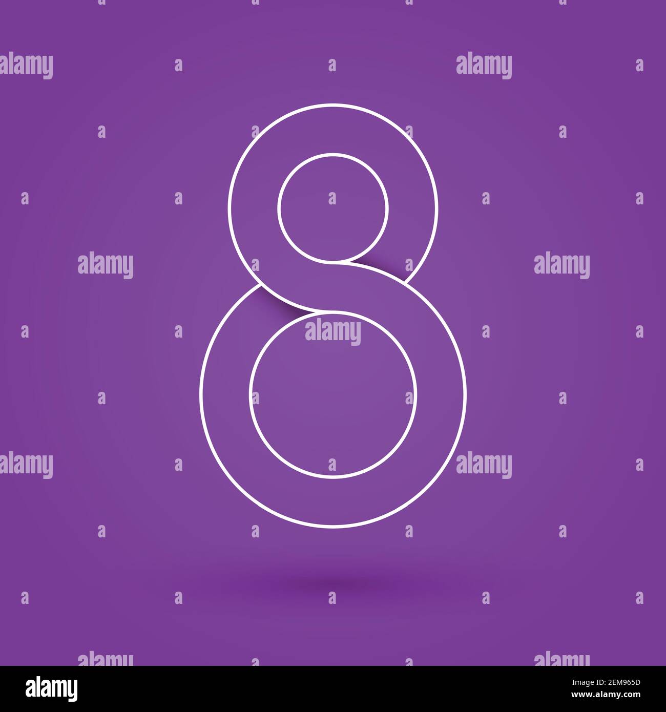 Number eight. International Women's Day. 8 March. Flat design, vector ...