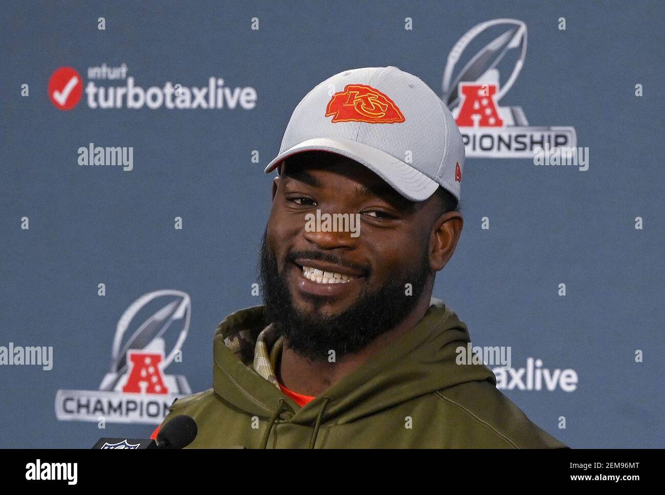Kansas City Chiefs running back Damien Williams answers questions ...