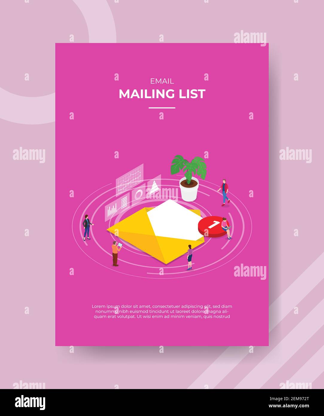 mailing list concept for template banner and flyer for printing with ...