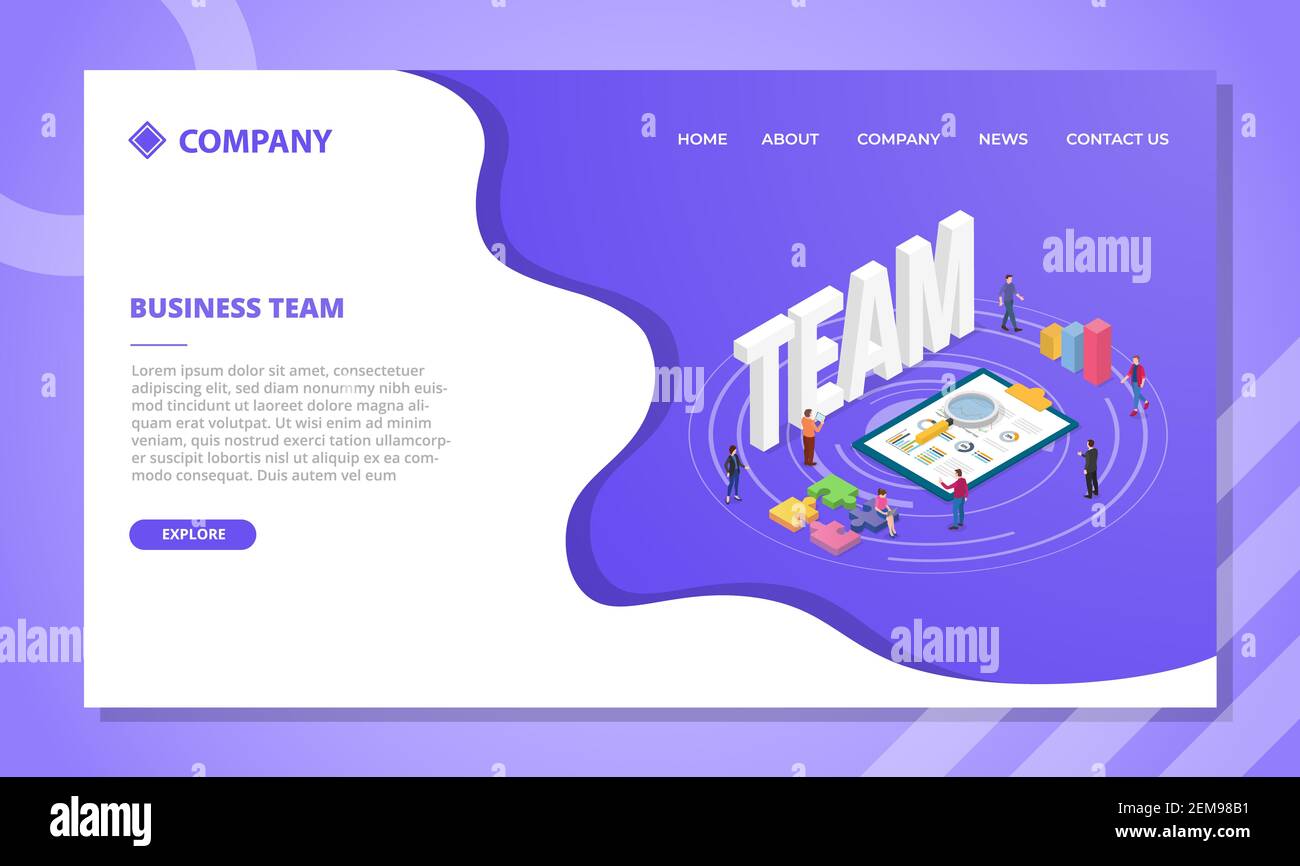 business team concept for website template or landing homepage design ...
