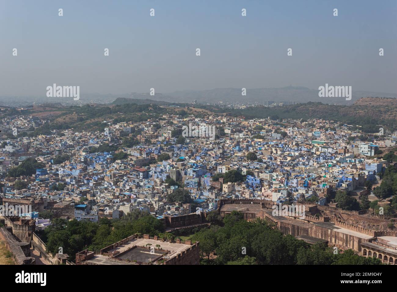 View of old Jodhpur City, also known as Blue City from the top ...