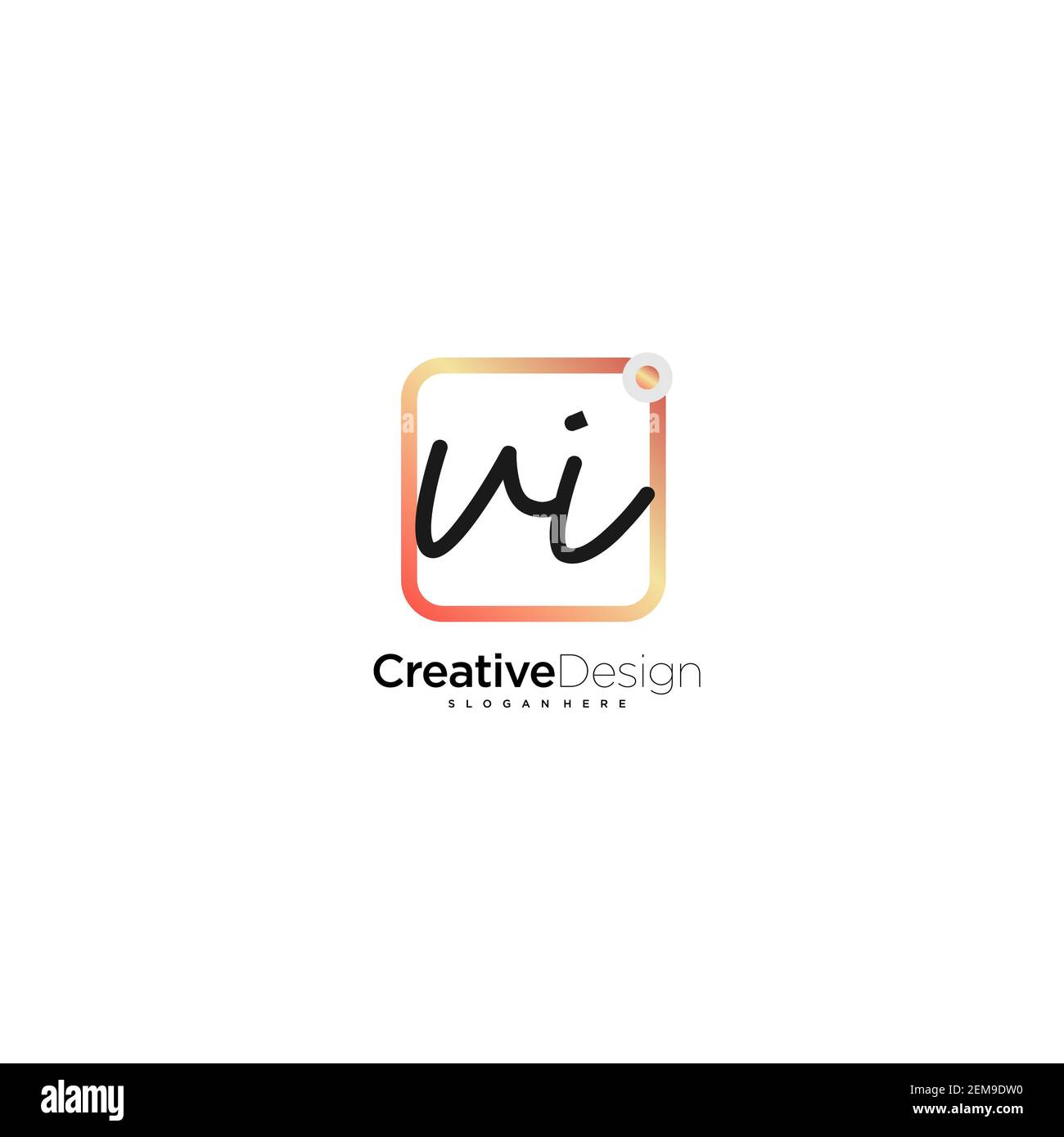 VI Initial Letter handwriting logo hand drawn colorful box vector, logo ...