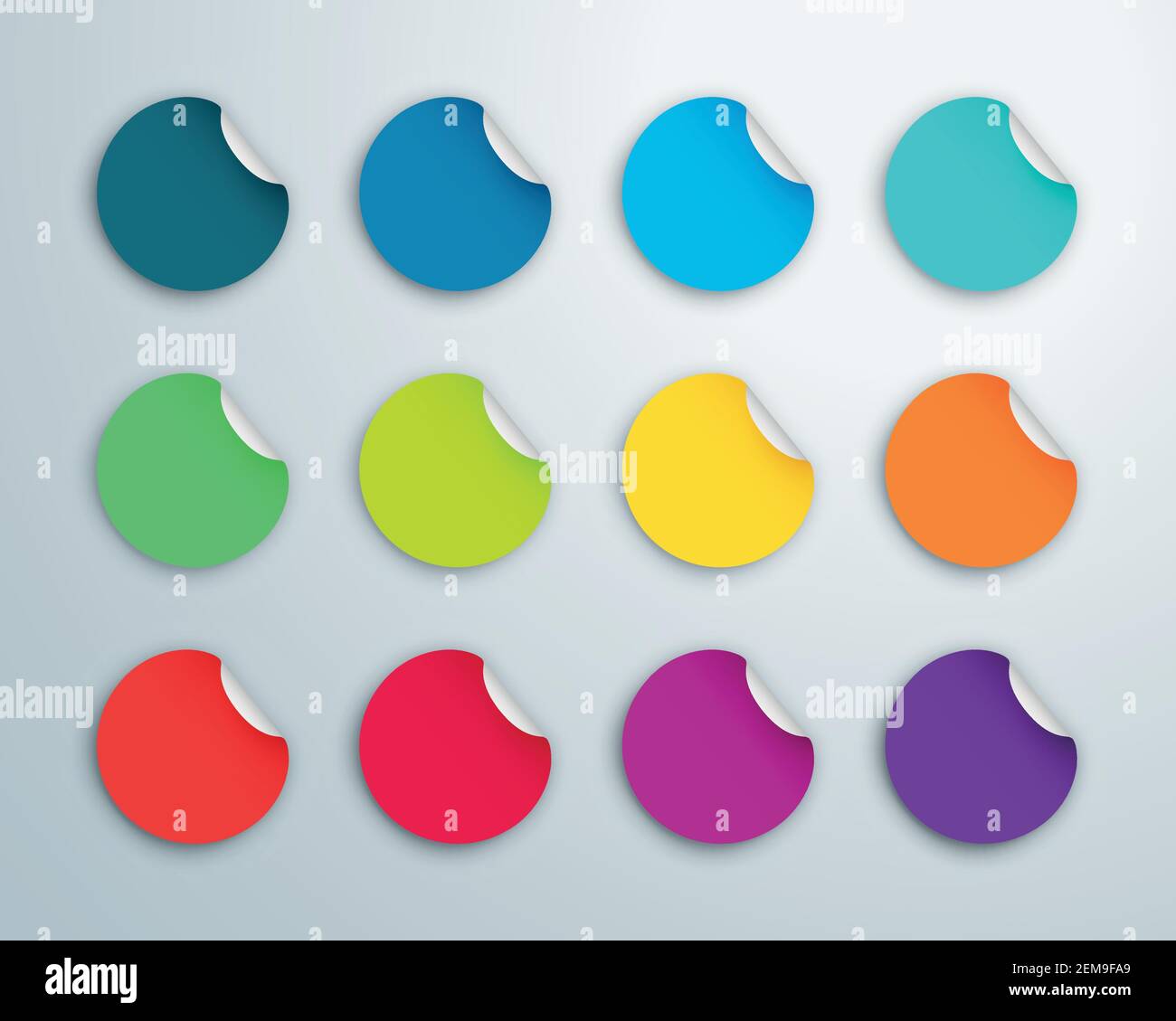 Circle Paper Sticker Note Set With Drop Shadows Stock Vector Image ...